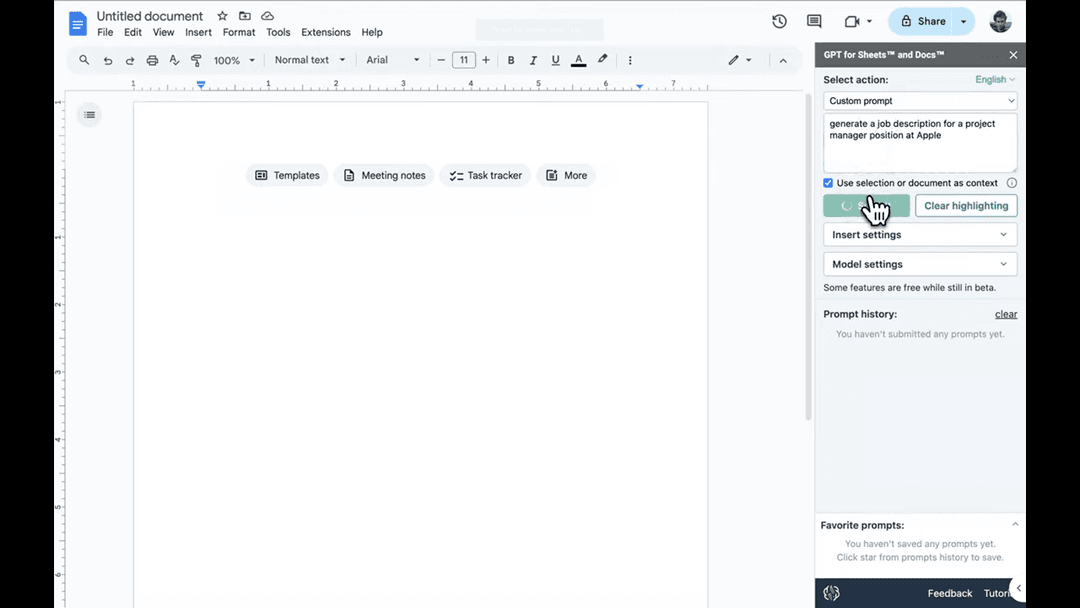 GPT for Docs: AI add-on for Google Docs | GPT for Work