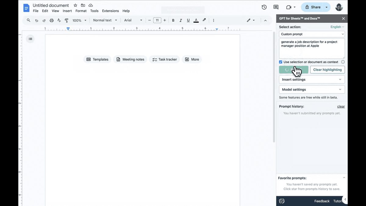 GPT for Docs: AI add-on for Google Docs | GPT for Work