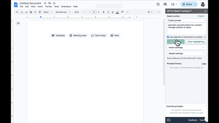 GPT for Docs: AI add-on for Google Docs | GPT for Work