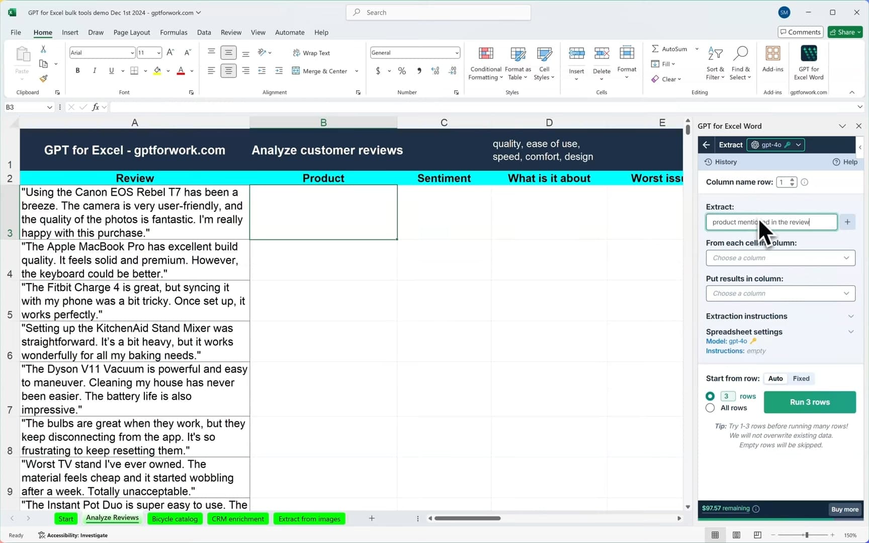 GPT for Excel: AI add-in for Microsoft Excel | GPT for Work