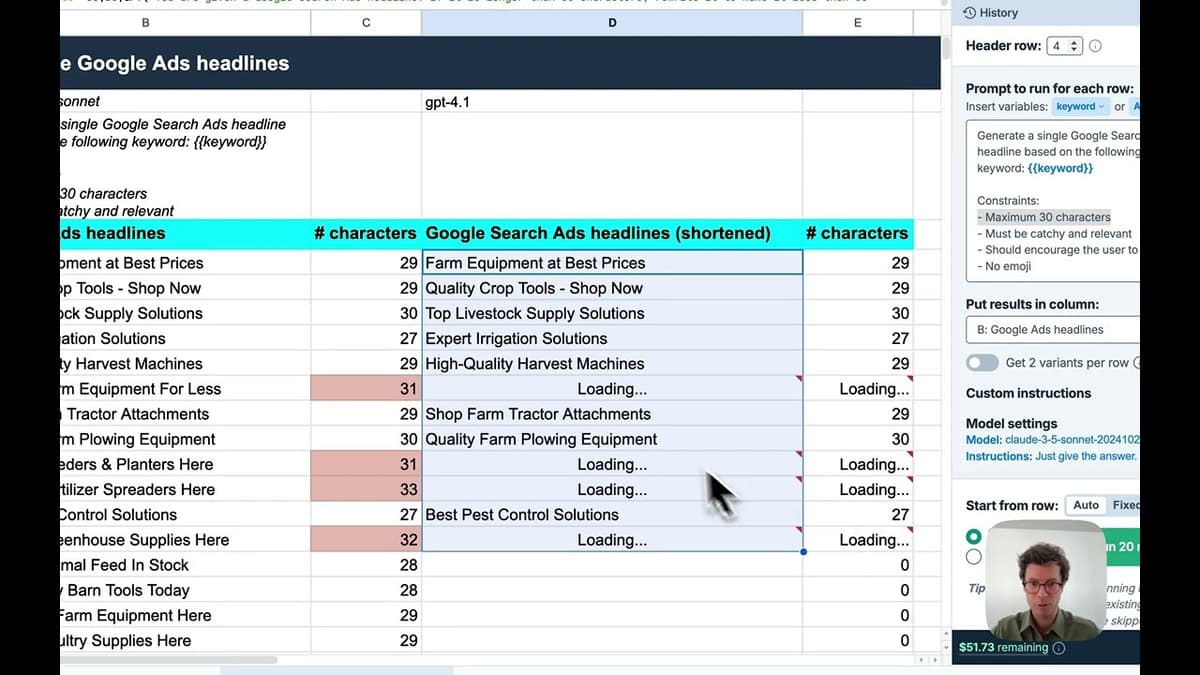 Content generation with AI in Excel & Sheets | GPT for Work